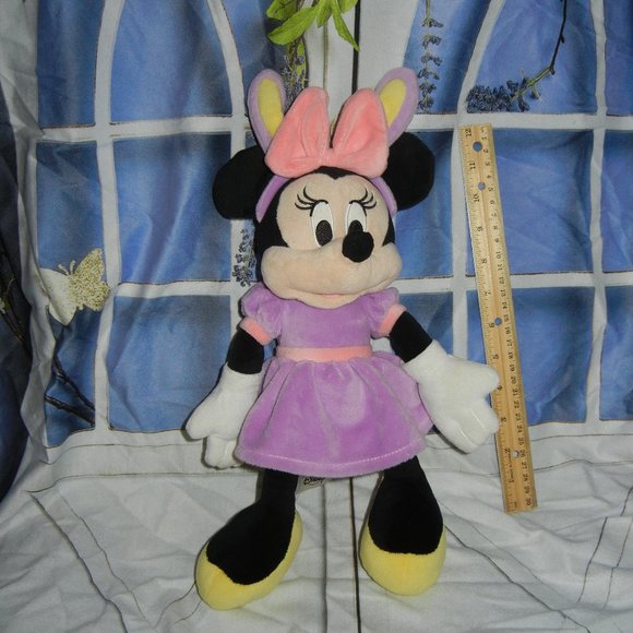 Disney | Toys | Disney Easter Minnie Mouse Plush Lavender Dress Ears ...